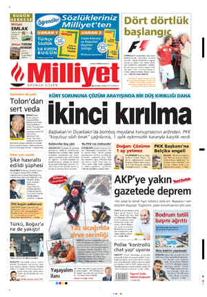 Milliyet 20 Ağustos 2005 sayfa 1 | Gaste Arşivi